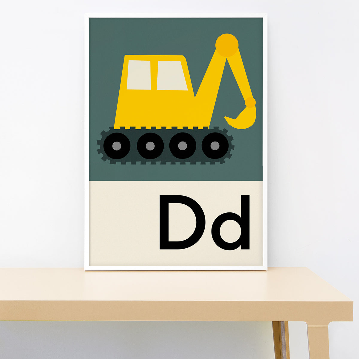 Letter D Digger | Alphabet Wall Print for Nursery & Kids Room | Lorna ...