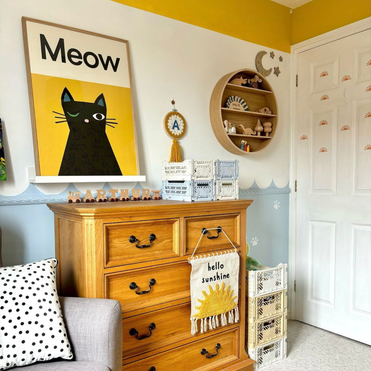 Meow-cat, animal sounds, children's wall print by Lorna Freytag – Lorna ...