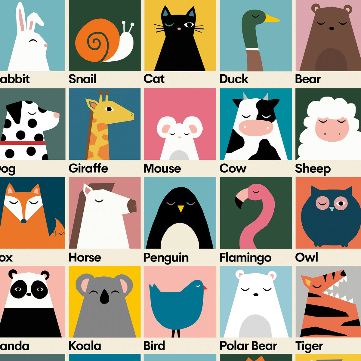 Animals educational wall print for children by Lorna Freytag – Lorna ...