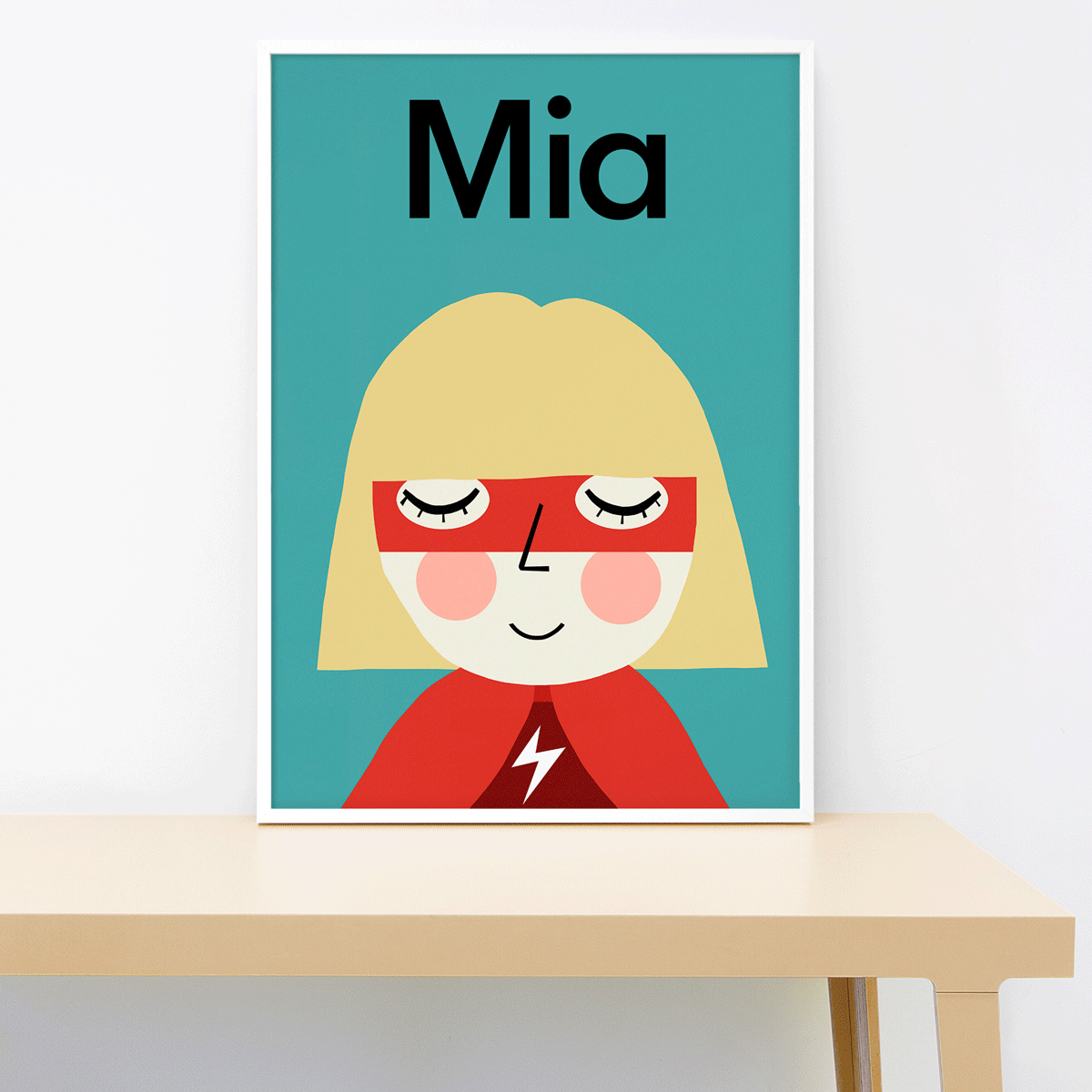 Personalised Kids Superhero Portrait Wall Art | Custom Name Print ...