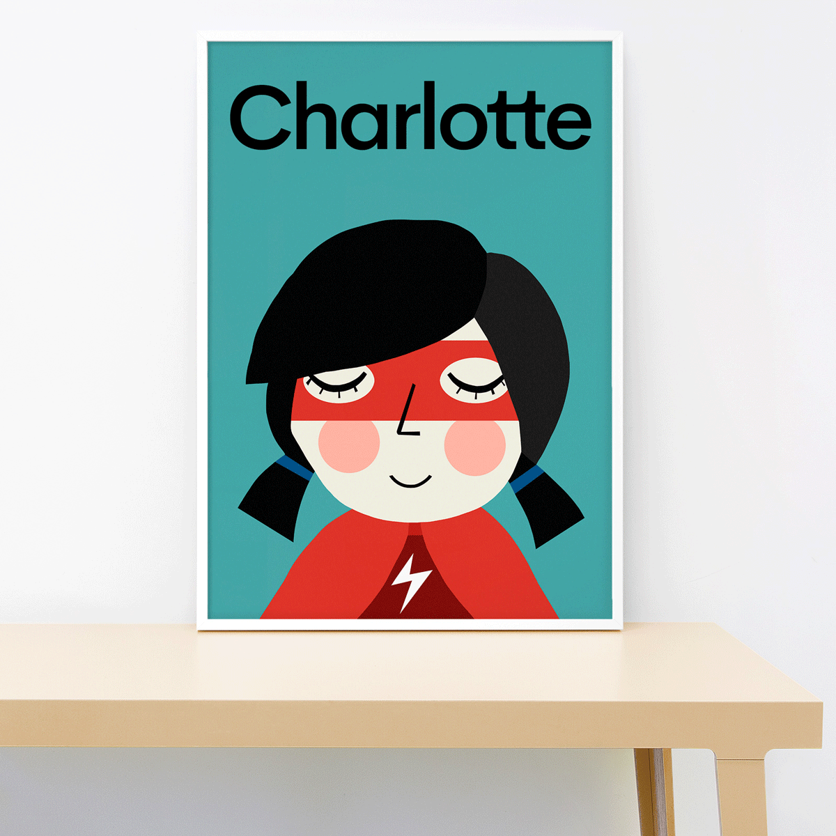 Personalised Kids Superhero Portrait Wall Art | Custom Name Print ...